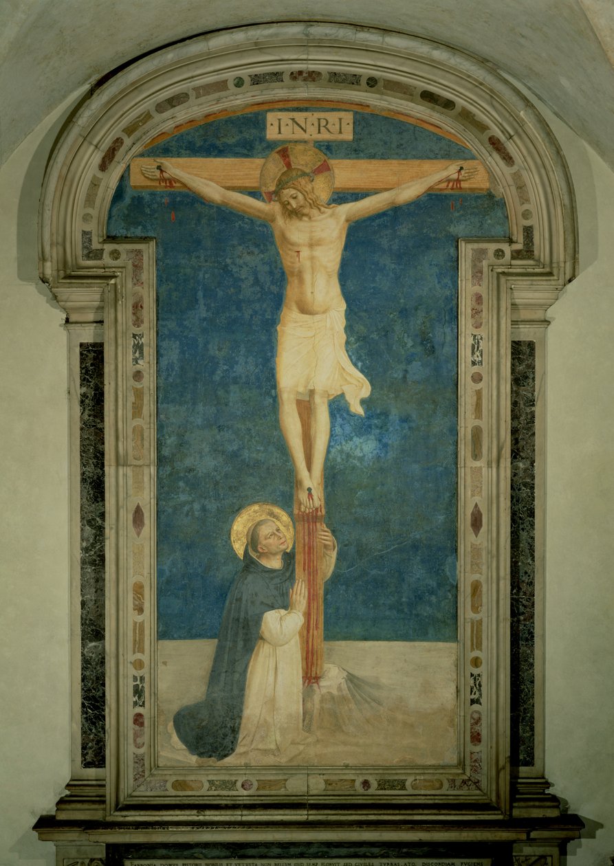 Christ on the Cross Adored by St. Dominic by Fra Angelico